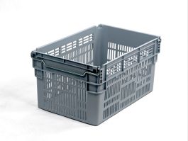 Bale arm crate 60L, 600x400x310 mm, closed bottom and perforated walls ...