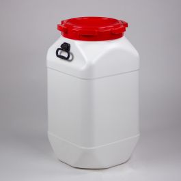 Square drum 80L 380x380x724 mm with 2 handgrips white/red | ENGELS