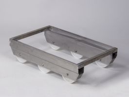 Stainless steel tiltable transport trolley on 6 wheels | ENGELS