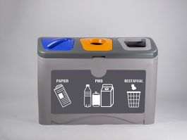 Waste separation station with 3x 50 liter waste bins | ENGELS