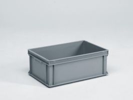 Normbox stackable bin 600x400x220 mm, 40L with closed grips, grey ...