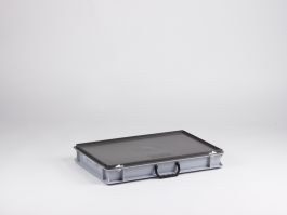 Euroline stackable plastic case, 600x400x90 mm, 14L with one handle PP ...