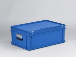 Euroline stackable plastic case, 600x400x235 mm, 40L with two ...