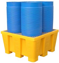 Retention container 880 l., 1290x1290x705 mm with galvanised steel grid ...