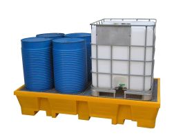Retention container 1050 l., 2500x1290x475 mm with galvanised steel ...
