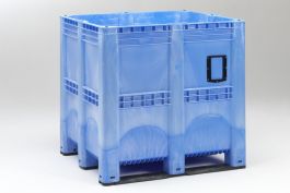 Pallet box 1400 l. 1300x1150x1250 mm on 3 skids blue | ENGELS