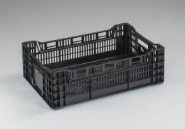 Plastic euronorm agri crate, 600x400x180 mm, stackable, perforated ...