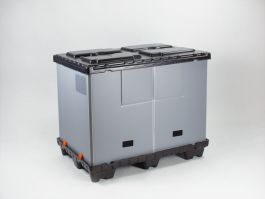 Foldable pallet box 1200x800x1000 mm incl. pallet, lid and foldable ...